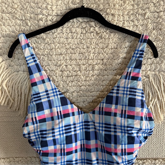 Miraclesuit | Swim | Miraclesuit X Talbots Blue Plaid Blockbuster Madras Ruched One Piece ...